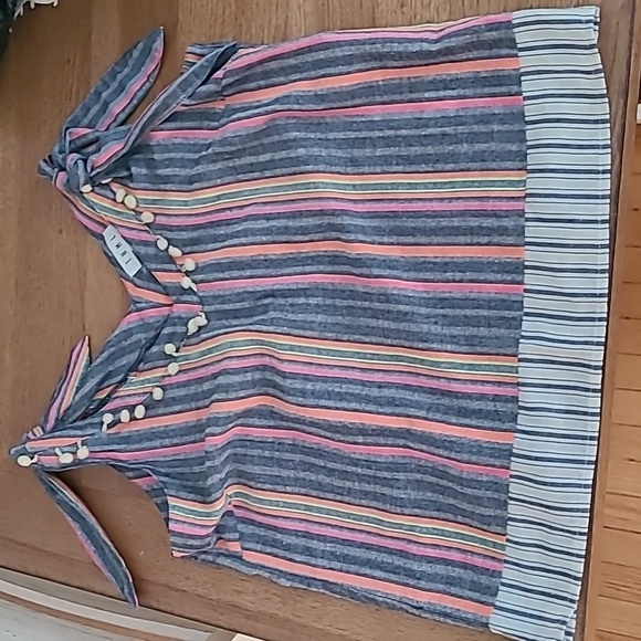 THML | Tops | Thml Striped Tank With Shoulder Ties M | Poshmark